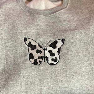Cow Print Butterfly Embroidery Design, Cow Print Embroidery Design ...