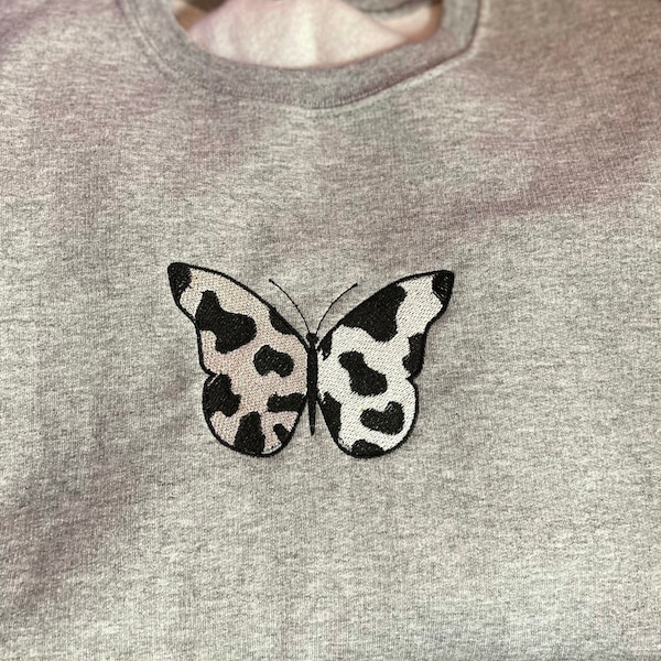 Cow Print Butterfly Embroidery Design (digital Download) - Etsy