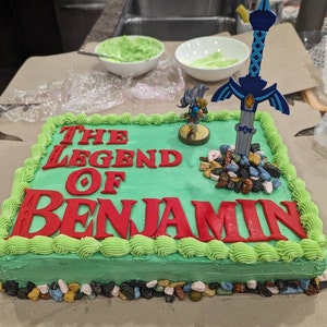 Zelda Master Sword Personalized Cake Topper - Etsy