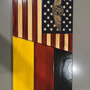 Air Force Wooden Flag, Split USA Flag With Seal, Charred, Patriotic ...