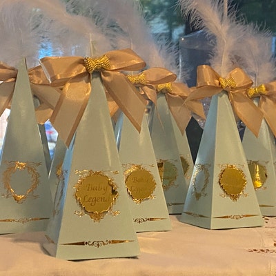 Gold Custom Cone Box, Personalized Candy Box, Personalized Gift, Party ...