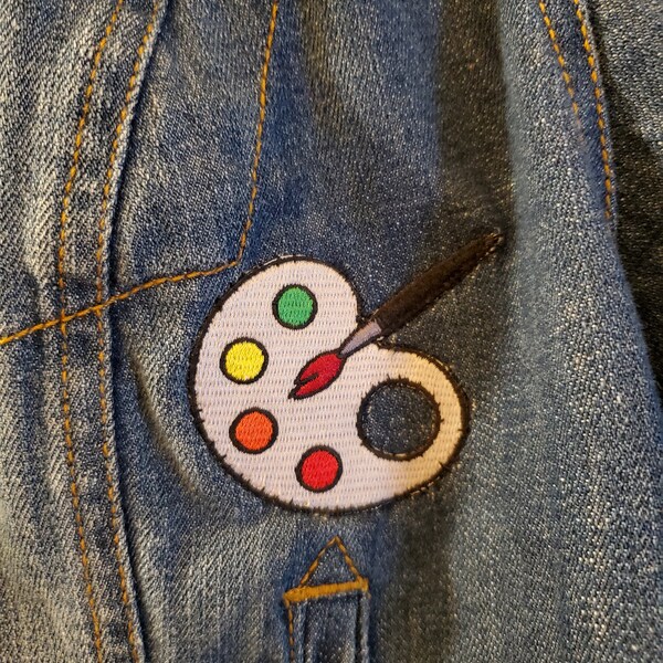 Painter Colour Palette Iron-on Patch, Artist Badge, Art Paint Patch ...