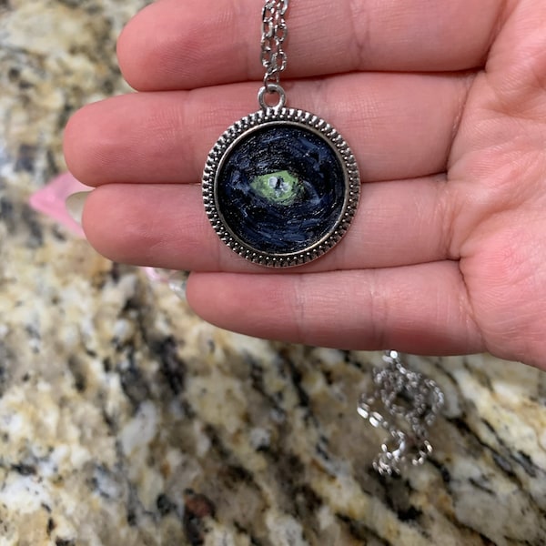 Custom Hand-painted Lovers Eye Locket Pendant Necklace - Etsy