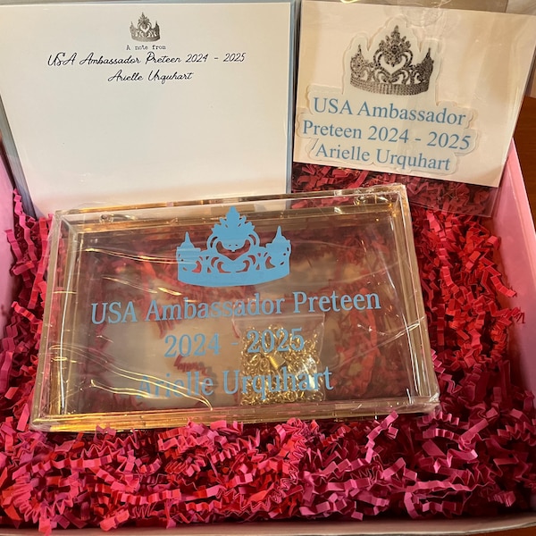 Personalized A Note From Miss Pageant Cards Set of Flat Stationery Note ...