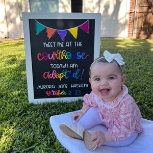 Hand Painted Adoption Sign, Adoption Day Sign for Photos, Custom ...