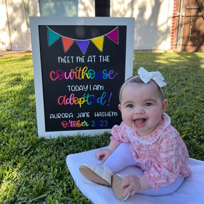 Hand Painted Adoption Sign, Adoption Day Sign for Photos, Custom ...