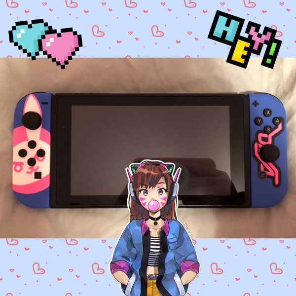 Custom Overwatch D.VA DVA Themed Nintendo Switch Joy-con Joycon ...