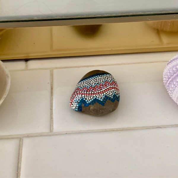 Golden Boho Floral / Painted Rocks/painted Stones/ Paperweights/ Boho ...