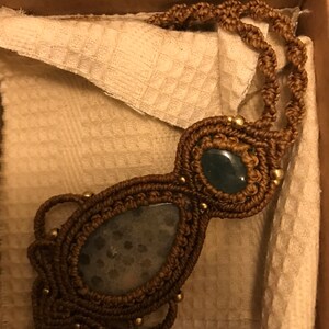 Handmade Macrame Headpiece Brass Lotus Macrame Necklace Festival ...