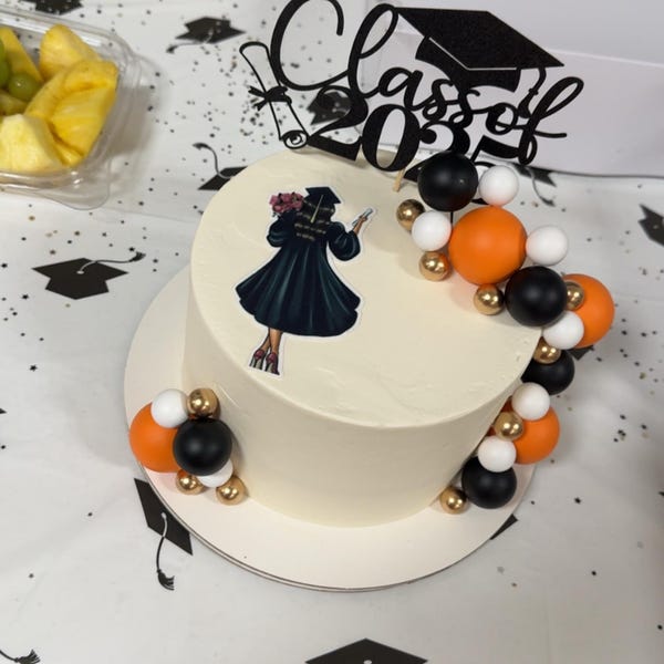 Graduation Girl Cake Topper, Custom Graduation Topper, Custom Name ...