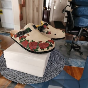 POMEGRANATE FLOWER Themed Professional Women's Clogs, Comfortable ...