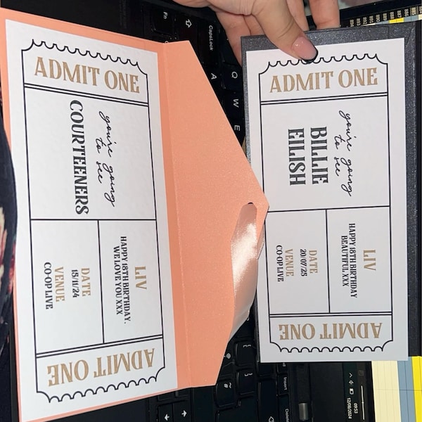 Personalised Concert Ticket | Birthday Reveal Gift | Admit One Ticket ...