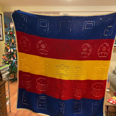 Retro Game-inspired Crochet Blanket Pattern, Easy Filet Crochet - Etsy