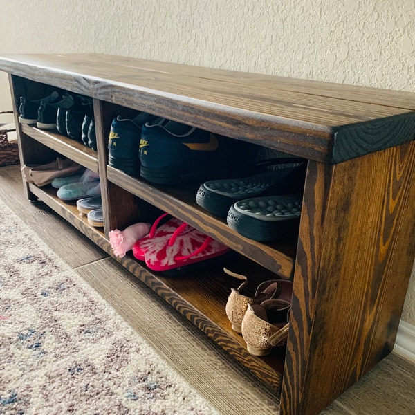 Entryway Shoe\boot Rack and Bench With Removal Shelf - Etsy
