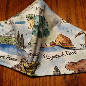 Oregon Face Mask Reversible Made in Portland Haystack Rock Crater Lake ...
