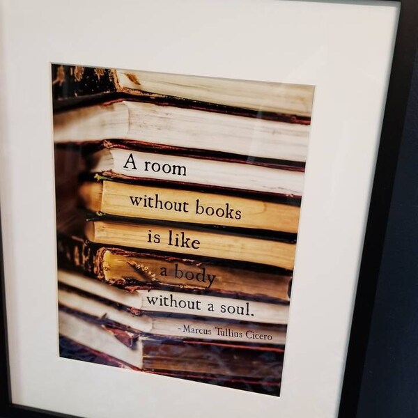 A Room Without Books Quote Art Print, Cicero Quote, Office Print Decor ...
