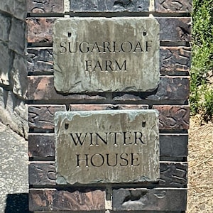 ADDRESS SIGN carved Stone House Number / Marker Plaque / - Etsy