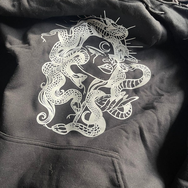 Medusa Snake Face Hoodie, Goddess Medusa Hoodie, Greek Mythology Hoodie ...