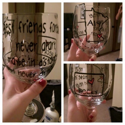 Friend Gift, Best Friend Gift, Bff Wine Glass, Gifts for Friends ...