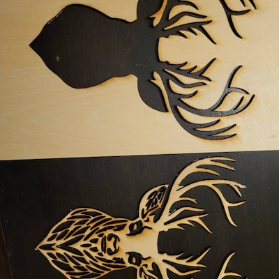Stag / Deer Head Laser Cutting SVG File, Deer Silhouette Laser Ready ...
