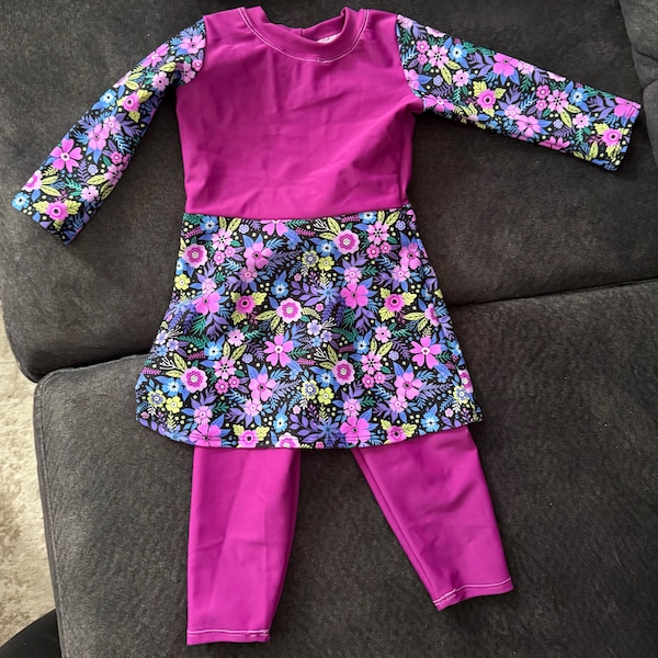 Modest Swimwear Girls Beach Dress With Leggings Summer Set Religious ...