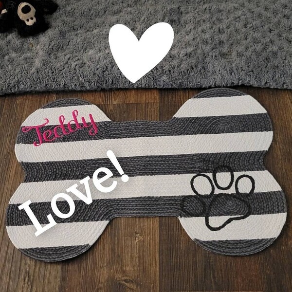 Personalized Dog Bone Mat - Etsy