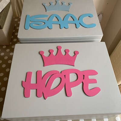 Wooden Shapes, Painted, Wall Art, Personalised Wooden Name, Wooden ...