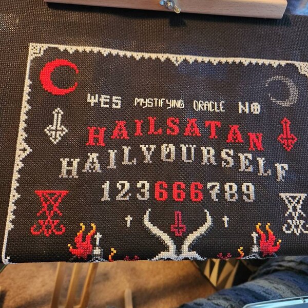 Ouija - Hail Satan Hail Yourself - Occult Cross Stitch Pattern ~ Gothic ...
