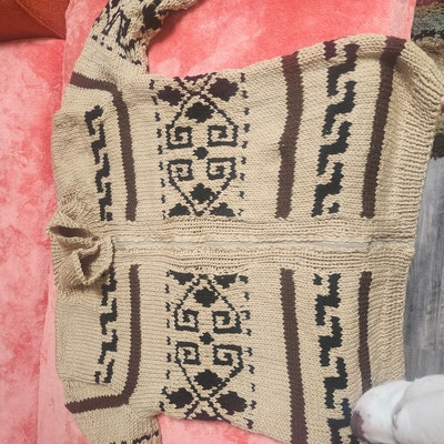 Big Lebowski Cardigan Dude Style Sweater Hand Knit Wool Cowichan Style ...