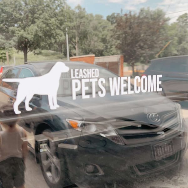 Leashed Pets Welcome Decal: Waterproof Store Window Sticker - Etsy