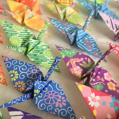 40 Small Origami Cranes Origami Paper Cranes Origami Crane Made of 7 ...
