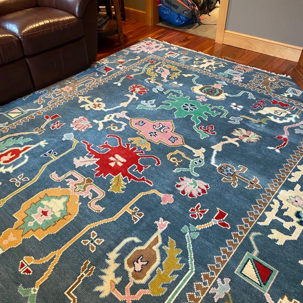 Blue Pastel Antique and Beautiful Design Rug 8x10, 9x12, 10x14 12x15 ...