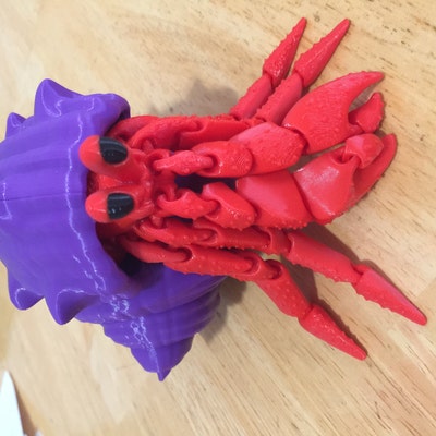 Hermit Crab Action Figure Flexible and Posable Complete With a Shell ...
