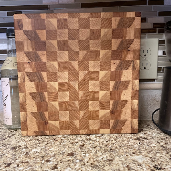Handmade Hickory End Grain Butcher Block Cutting Board With Juice ...