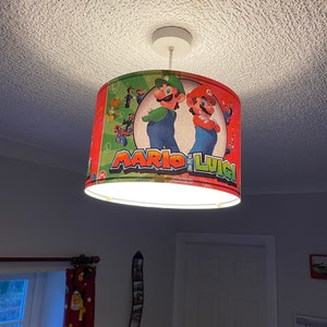Super Mario Kart Drum Lampshade for Ceilng Light Pendant Table Lamp ...