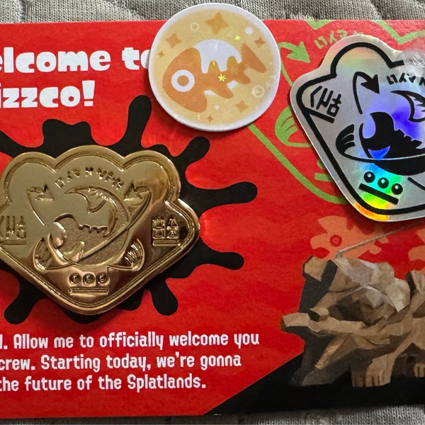 Splatoon 3 Salmon Run Grizzco ID Card Holder With Lanyard & Enamel Pin ...