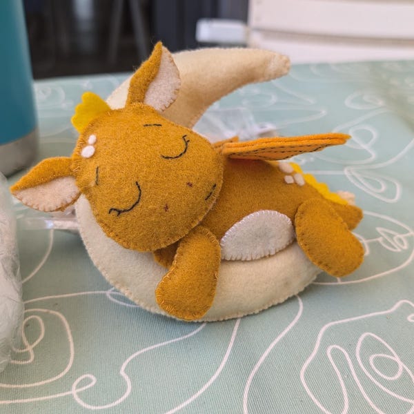 Dragon on the Moon Felt Pattern DIY Dragon Toy Pdf Pattern - Etsy