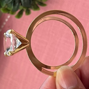 DIAMOND RING BOOKMARK Pearl Option Gold Metal Planner Decoration ...