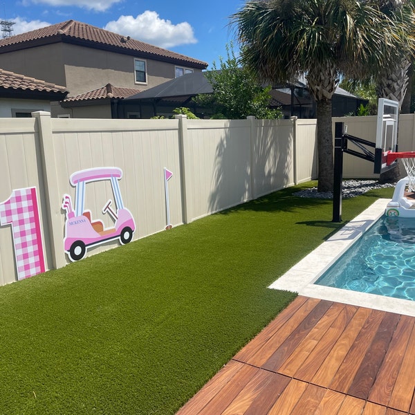 Pink Golf Party || Cut Outs for Backdrop Pink Golf Club Pink Golf Cart ...