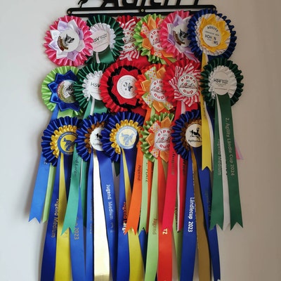 Personalised Horse Show Award Ribbon Display Holder Equestrian Rosette ...