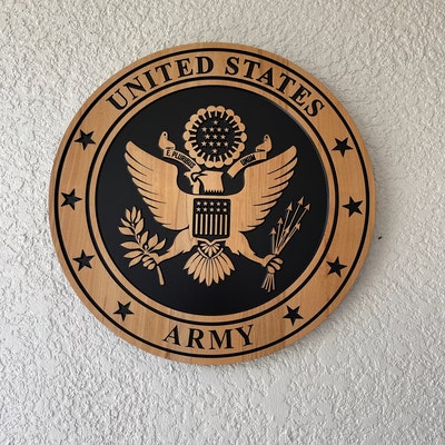 U.S. Army Wall Wood Carved Plaque, U.S. Army Wall Art ,veteran Decor ...