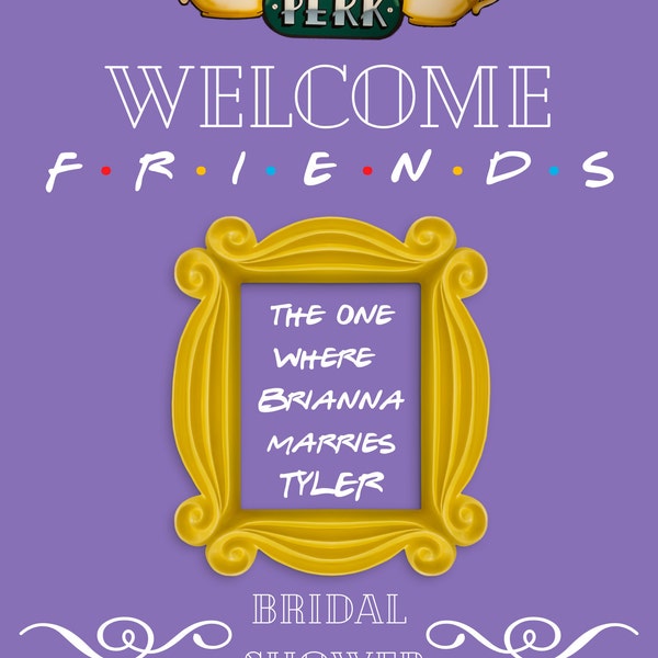 Friends Frame Inspired Birthday Party Sign Editable Custom Digital ...