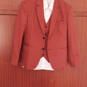 Men Rust Orange Suit, Rustic Beach Wedding Suit,rustic Groomsmen Suit ...