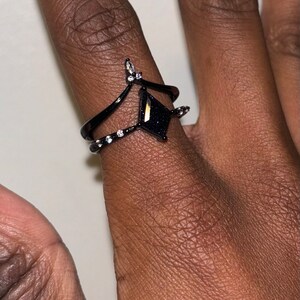 Womens Galaxy Orion Nebula Ring, Black Titanium Plated Engagement Ring ...