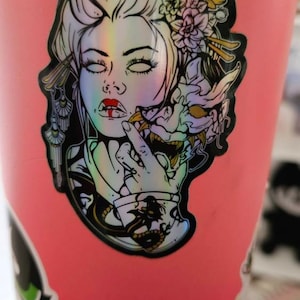 Japanese Hannya Mask Holographic Sticker - Etsy