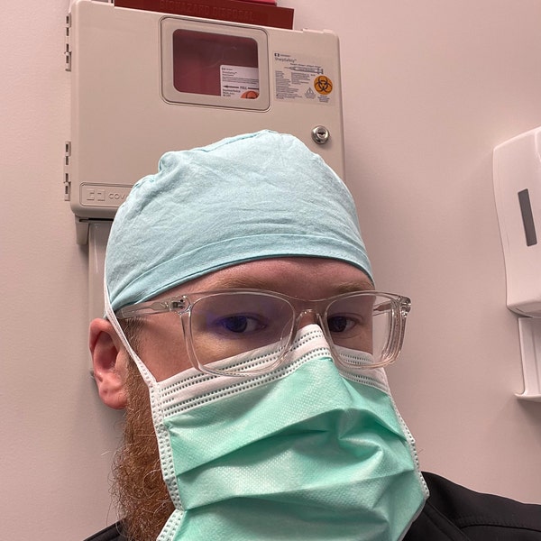 Mens Fishing Trout Salmon Fish Navy Blue Scrub Hat Surgery Surgical Cap ...