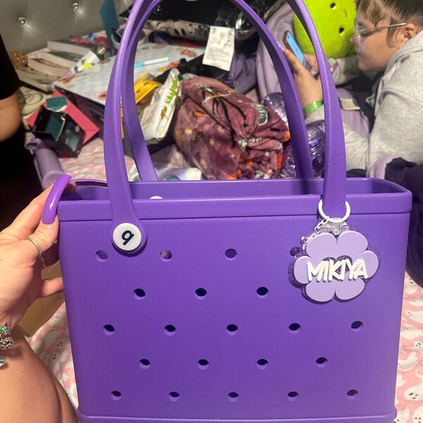 Bag Charms Daisy Custom Bag Tag Bogg Bag Charm Acrylic Keychain Groovy ...