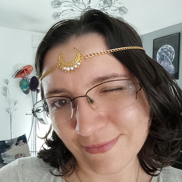 Moon Iridescent Crescent Tiara - Goddess Selene - Moonie - Moon ...