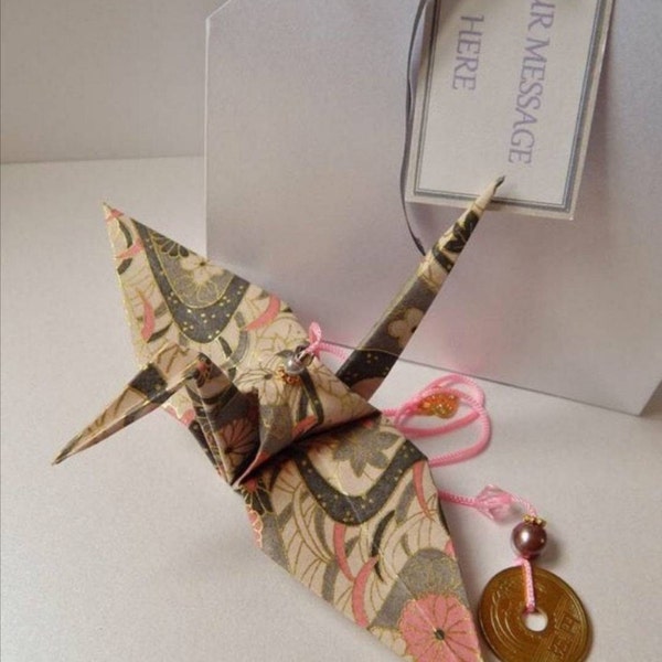 Good Luck Gift, Origami Crane Keepsake Gift, 1st Wedding Anniversary ...