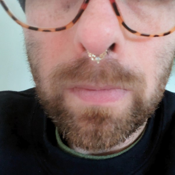 Gold Septum Ring, Tribal Septum Ring, Septum Jewelry 16g/18g, Indian ...